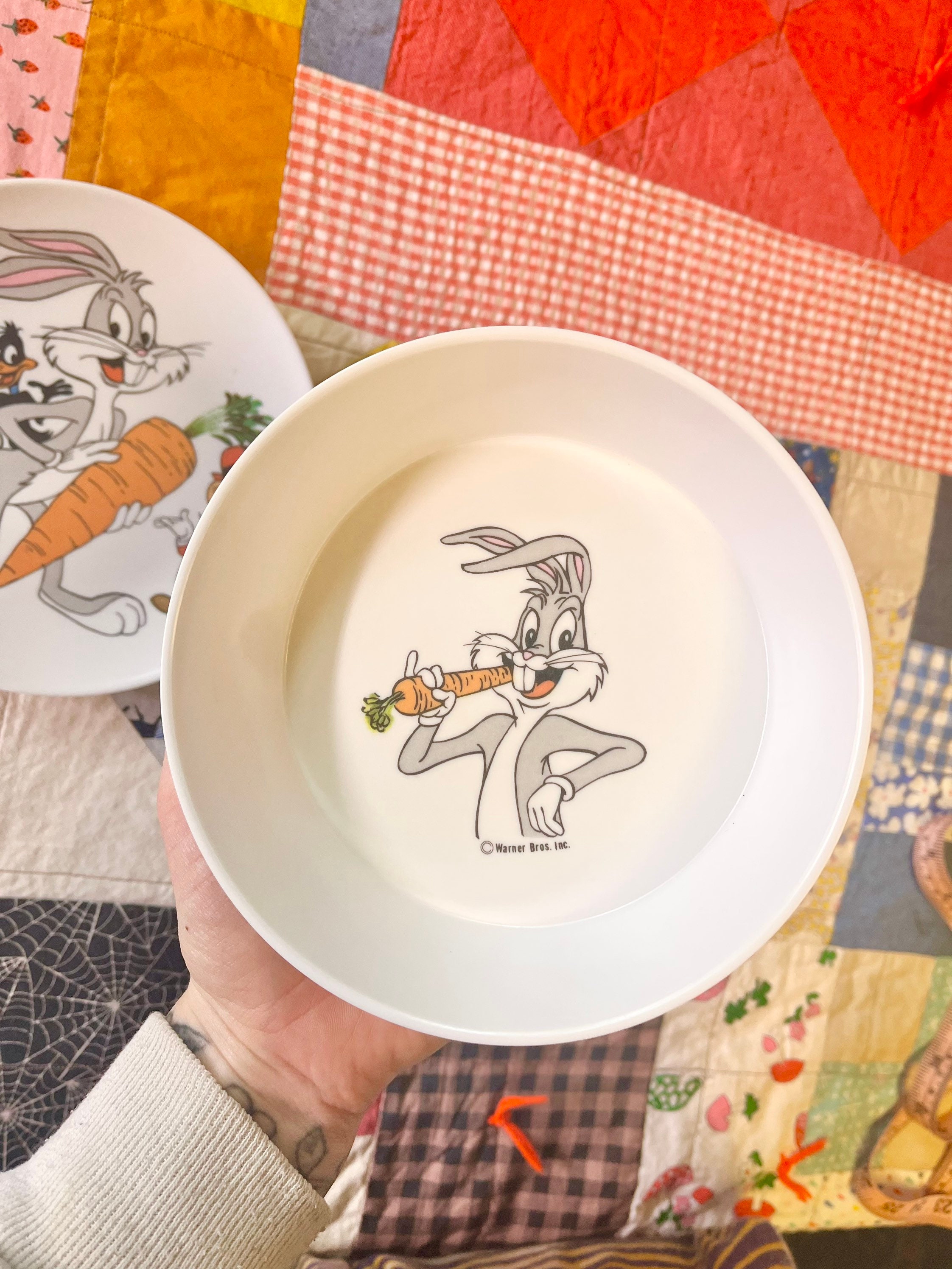 Vintage 80s Bugs Bunny Melamine Platic Plate & Bowl Matching - Etsy