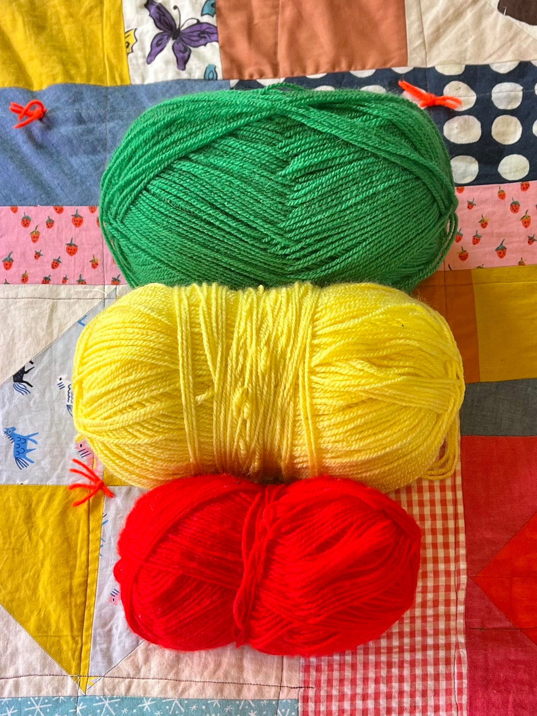 Vintage Yarn Lot Primary Colors Fingerling Weight - Etsy