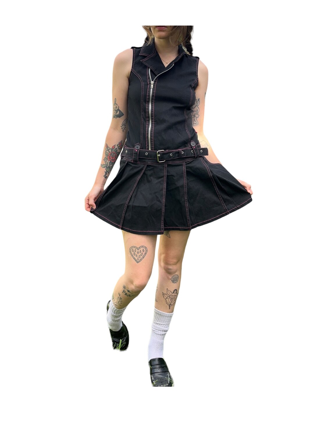 S/M Vintage 00s Y2K Tripp NYC Goth Cheer Dress - Etsy