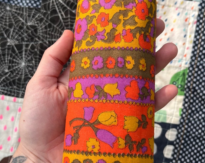 Vintage 70s Funky Mod Floral Fabric Scrap - Etsy