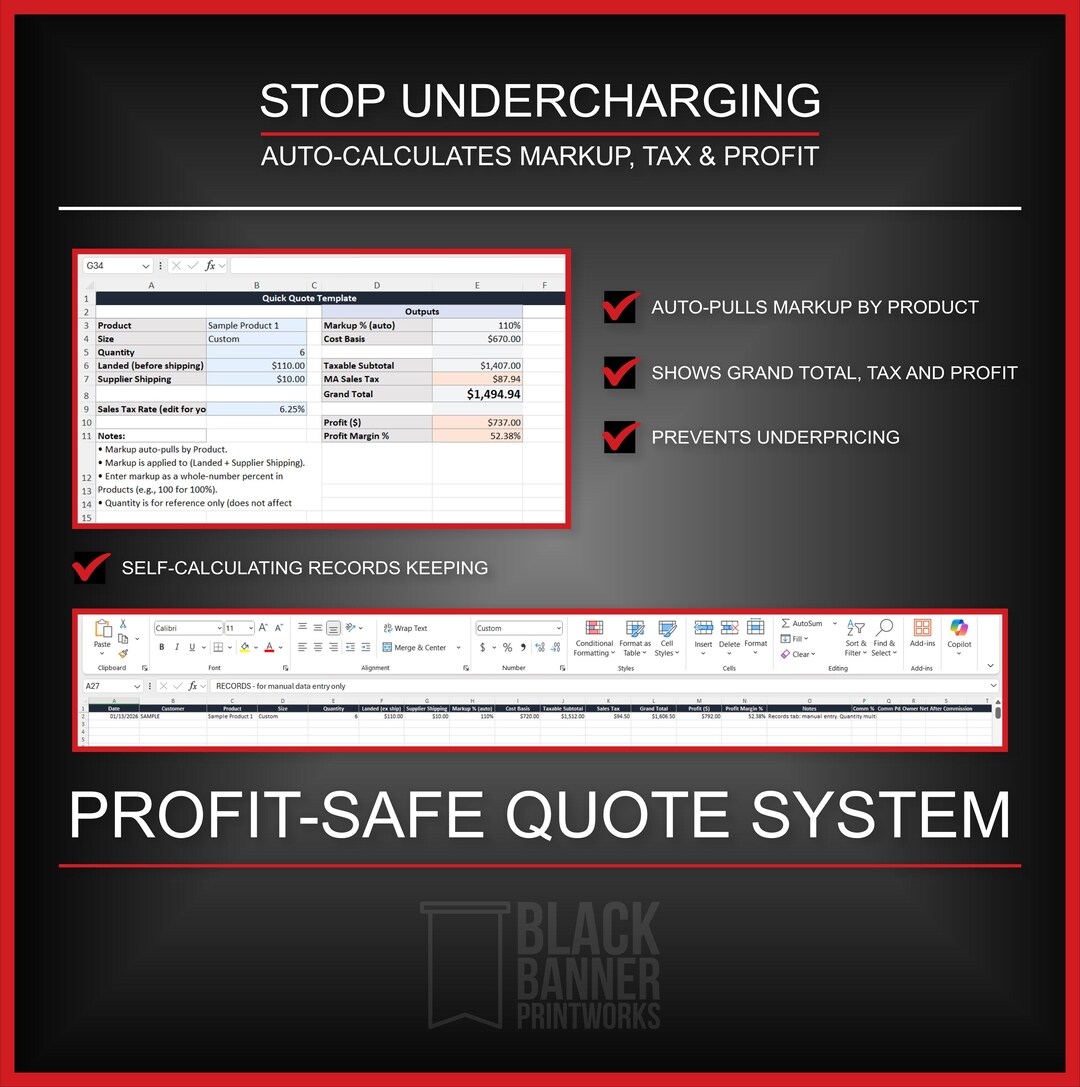 Profit-safe Quote System – Pricing, Tax & Markup Calculator for Service ...
