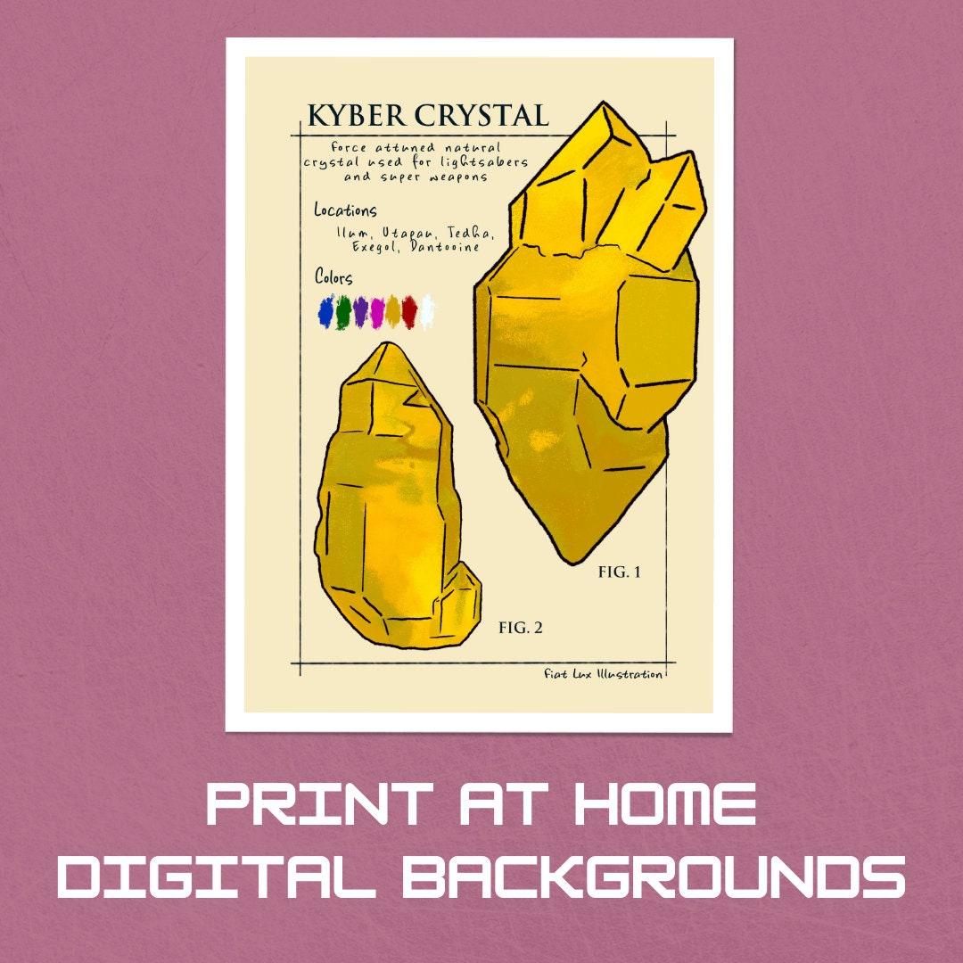 Kyber Crystal Art Digital Download Fanart Wall Art Print 5x7 Star Wars ...