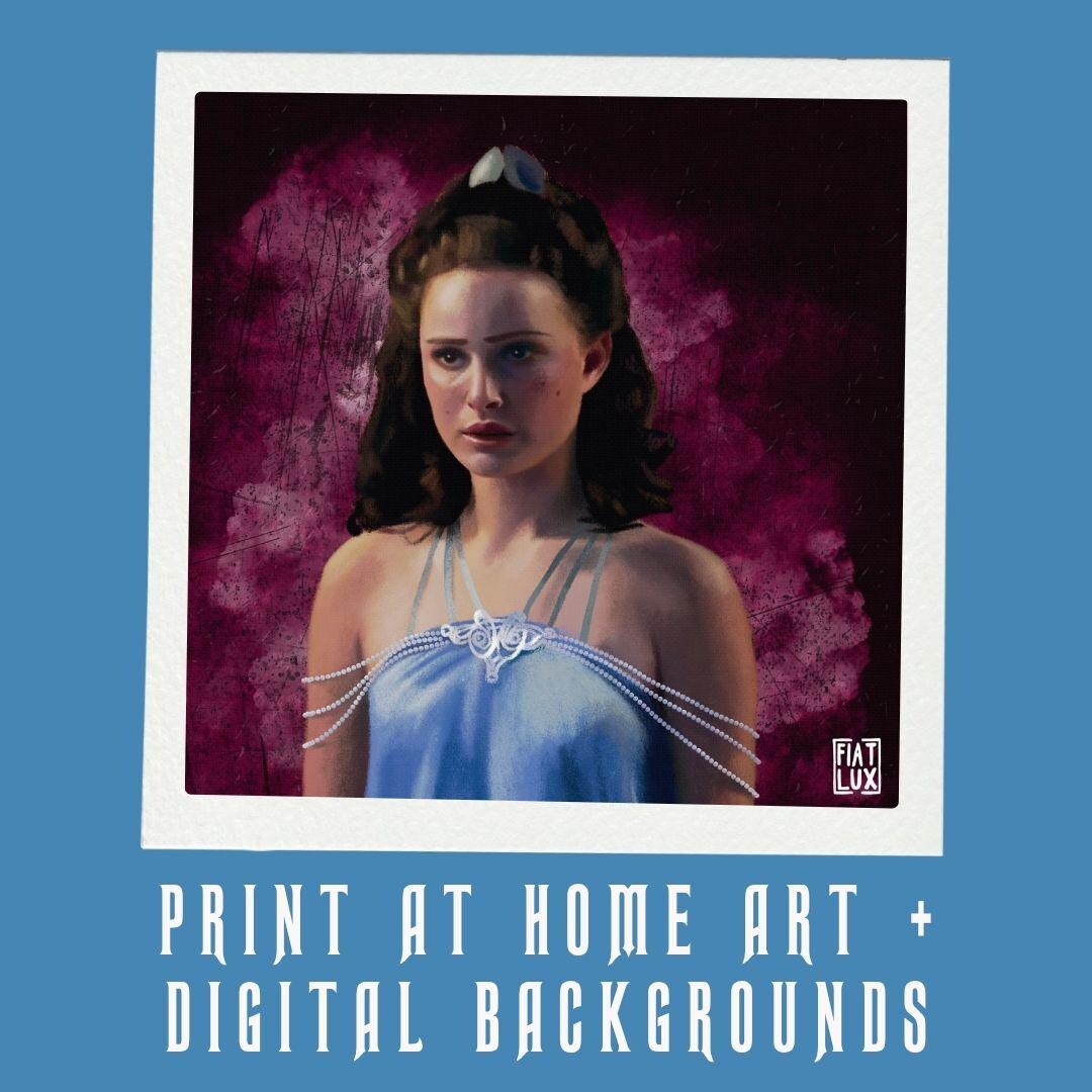 Natalie Portman Digital Download Fanart Wall Art Print 6x6 Star Wars ...
