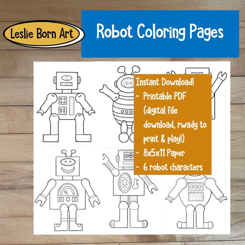 Create Your Own Robot Adventure: Printable Coloring Book Unlimited ...