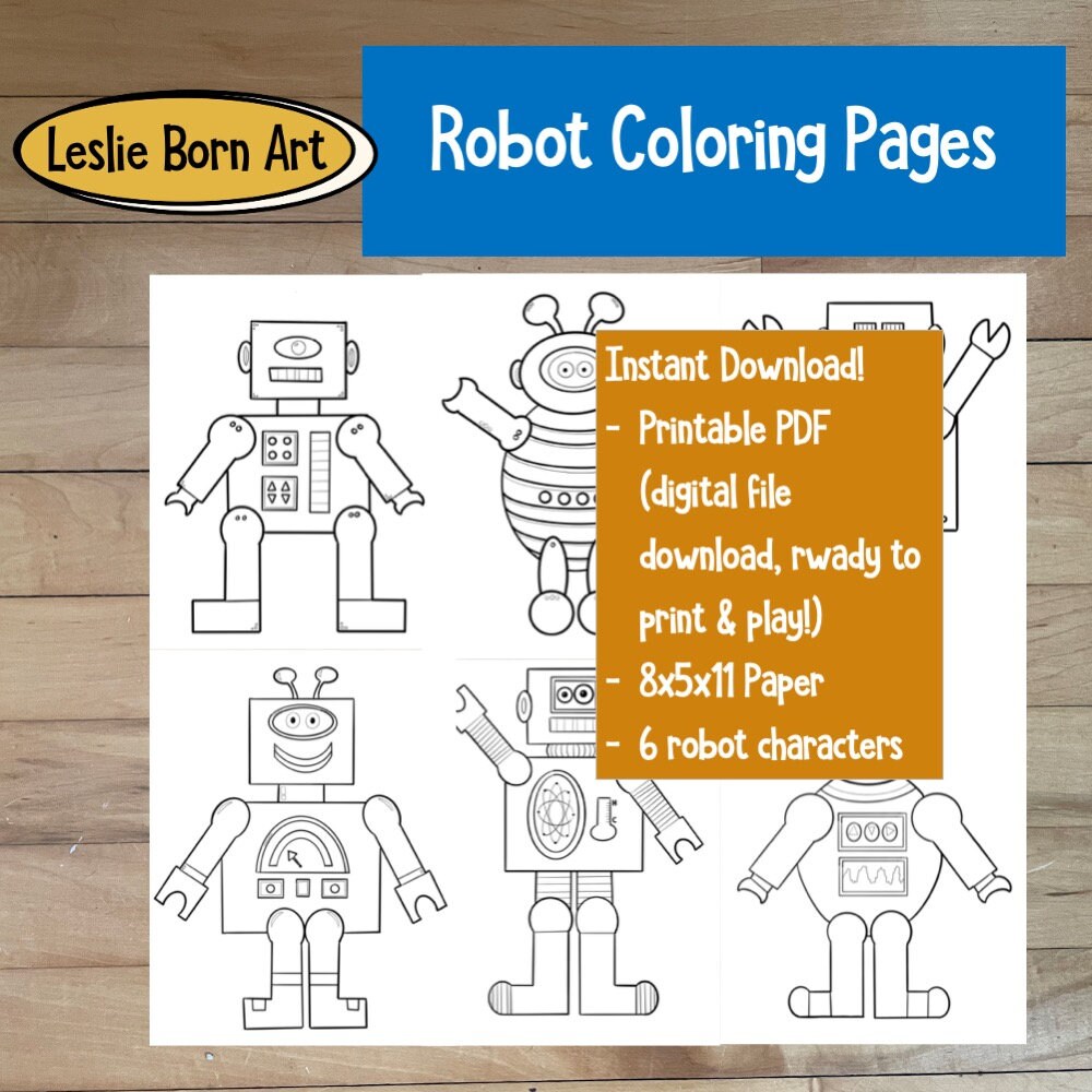 Create Your Own Robot Adventure: Printable Coloring Book Unlimited ...