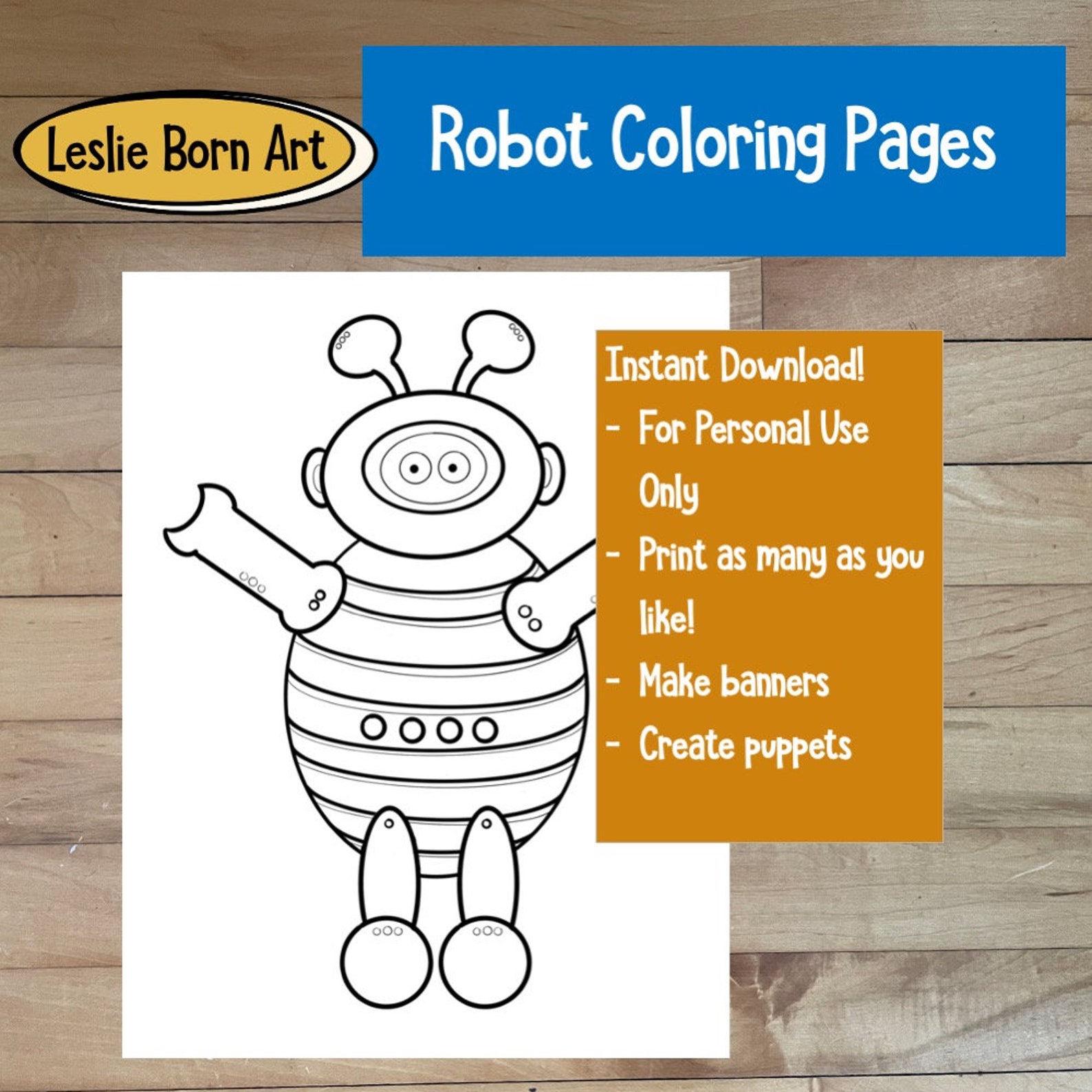 Create Your Own Robot Adventure: Printable Coloring Book Unlimited ...