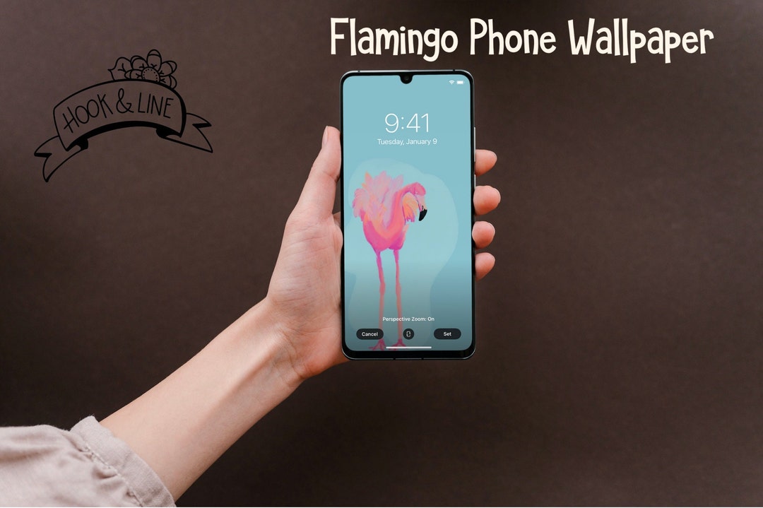 Pink Flamingo Art Phone Wallpaper, iPhone and Android - Etsy