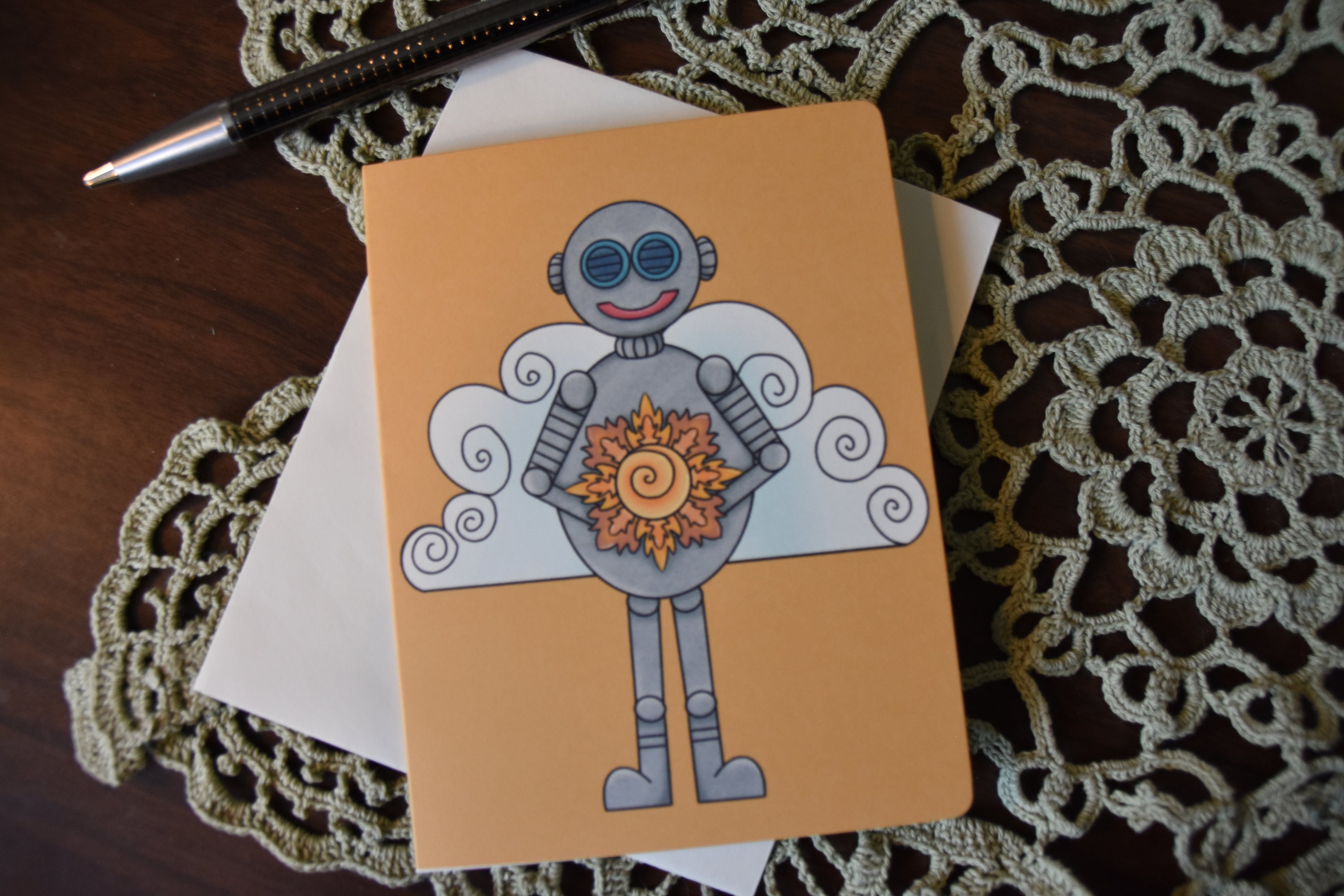 Blank Handmade Futuristic Robot Greeting Card for a Special Occasion or ...
