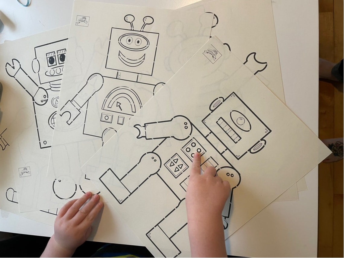 Create Your Own Robot Adventure: Printable Coloring Book - Etsy