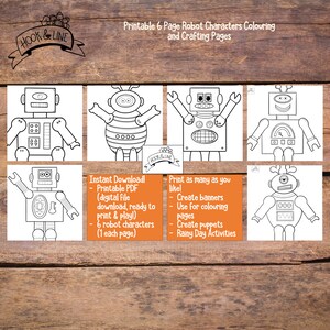 Create Your Own Robot Adventure: Printable Coloring Book - Etsy