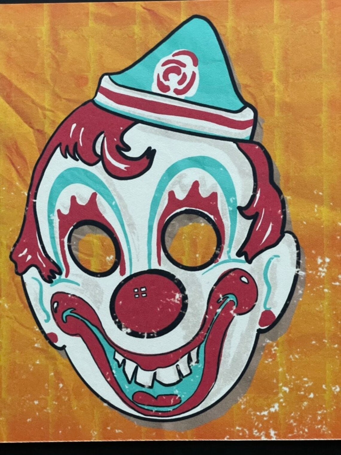 Vintage Halloween Masks Art Prints, Set of 4, Original Art, 5.5x5.5 ...