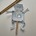 Hand Painted Articulated Paper Doll Robot, Set of 2 Dancing Robot Toys ...