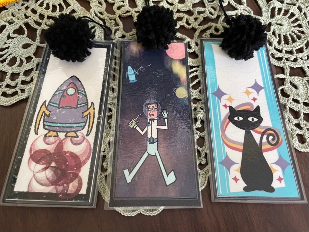 Unique With Tassel, Mid Century Modern Reading Adventure Bookmark ...