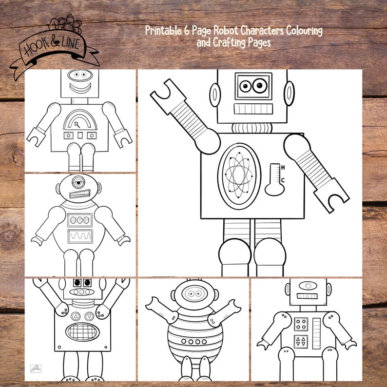 Create Your Own Robot Adventure: Printable Coloring Book - Etsy
