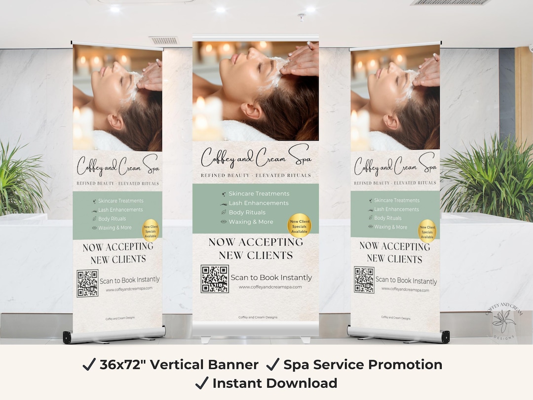 Med Spa Botox Banner Template | Editable 36x72 Retractable Sign | Spa ...