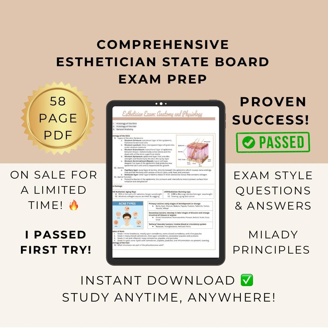 Comprehensive Esthetician State Board Exam Study Guide Ebook | Digital ...