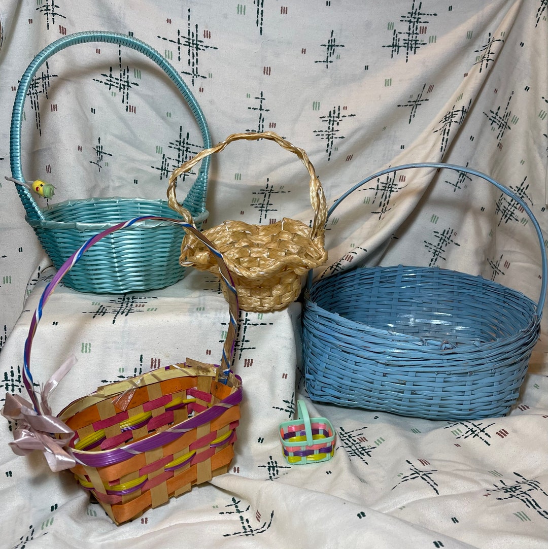 Lot of 5 Vintage Baskets, Spring Baskets, Easter Baskets. - Etsy