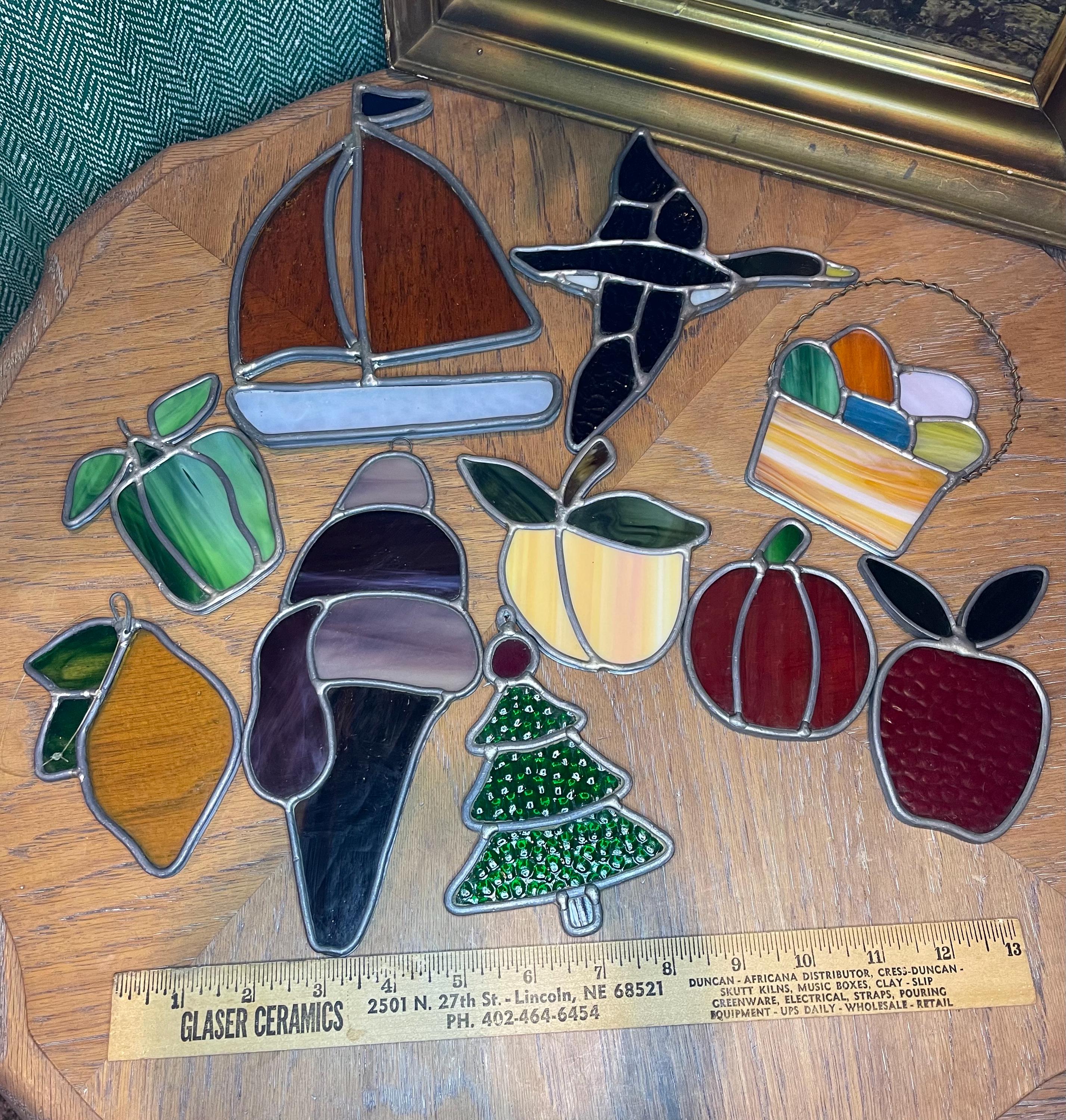 Vintage Stained Glass Sun Catchers, Lot of Vintage Stained Glass Sun ...