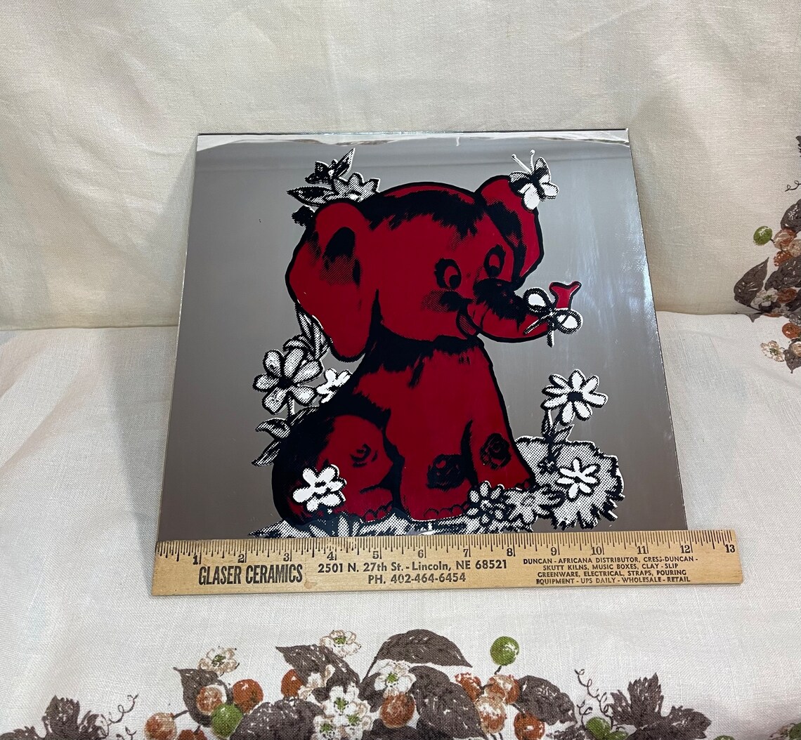 Vintage Elephant Carnival Mirror - Etsy