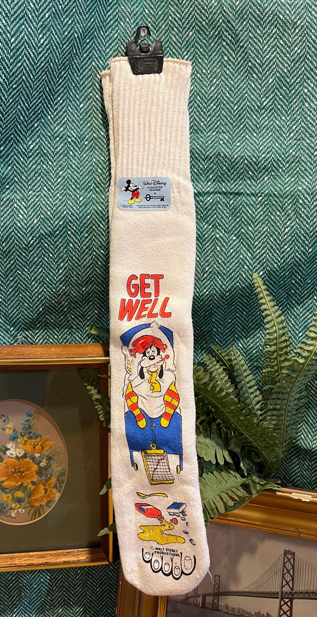 Vintage Walt Disney Goofy Socks, Vintage Goofy Get Well Tube Socks ...