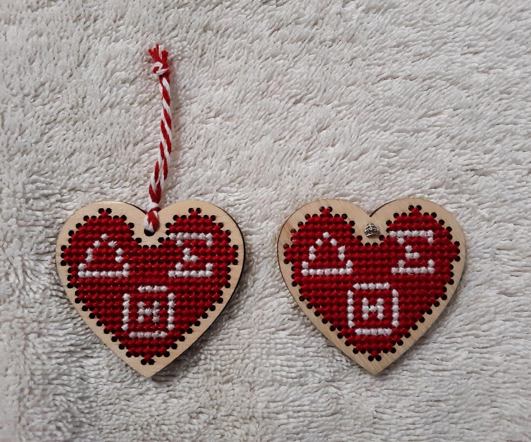 Delta Sigma Theta Cross Stitch Heart Ornament / Delta Sigma - Etsy