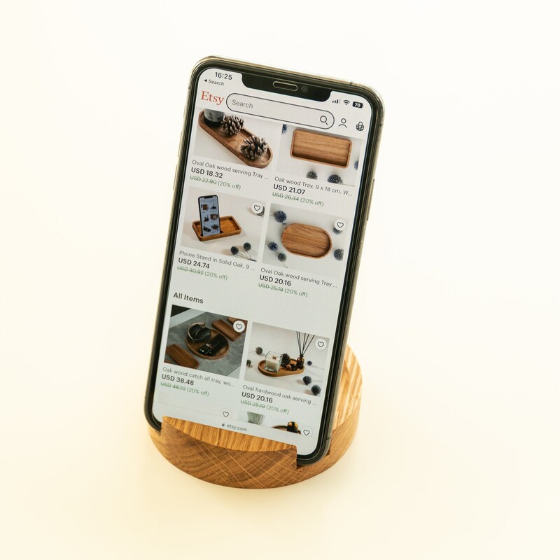 Wooden Phone Stand - Etsy