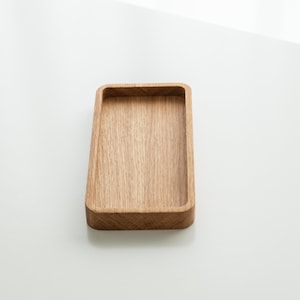 Oak Wood Tray, 9 X 18 Cm. Wooden Desk Tray for Jewelry, Keys, Watch ...