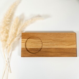 Handcrafted Oak Wood Coffee Tray, Wooden Serving Tray, Natural Coasters ...