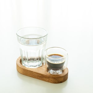 Oak Wood Espresso Tray: Modern Coffee Serving Tray - Etsy