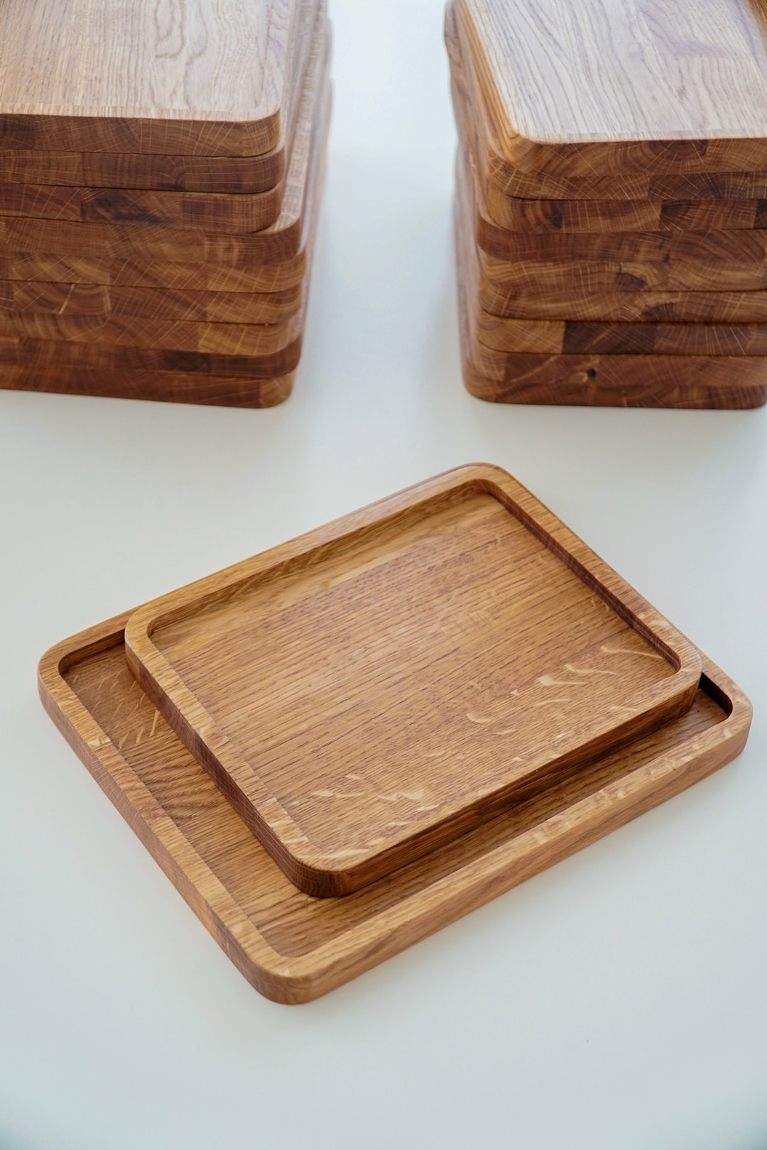Oak Wood Tray, 18 X 22cm Wooden Desk Tray for Jewelry, Keys, Watch ...