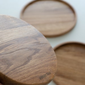 Handmade Oak Wood Round Tray Set: Refined Catch-all Plate - Etsy