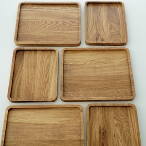 Oak Wood Tray, 18 X 22cm Wooden Desk Tray for Jewelry, Keys, Watch ...