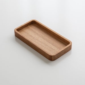 Oak Wood Tray, 9 X 18 Cm. Wooden Desk Tray for Jewelry, Keys, Watch ...