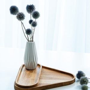 Oak Wood Triangle Shaped Tray Set With Oval for a Coffee Table Modern ...