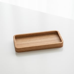 Oak Wood Tray, 9 X 18 Cm. Wooden Desk Tray for Jewelry, Keys, Watch ...