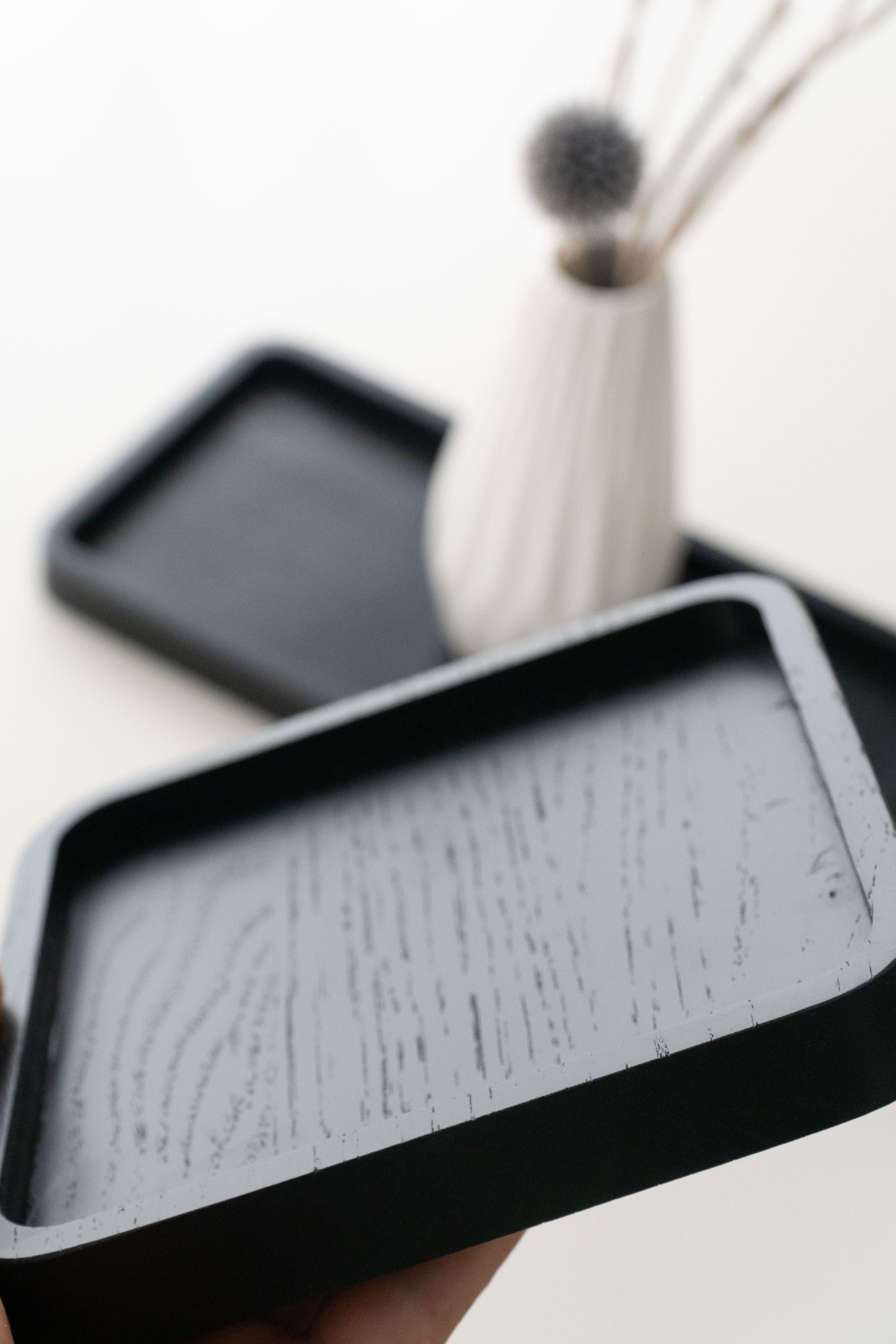 Black Wooden Tray Set,handmade Tray, Wooden Cup Tray, Wood Natural Tray ...