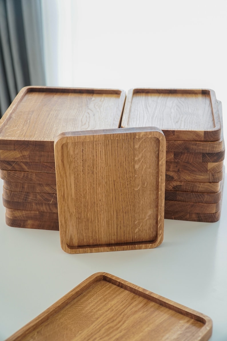 Oak Wood Tray 18 X 22cm Wooden Desk Tray for Jewelry Keys - Etsy