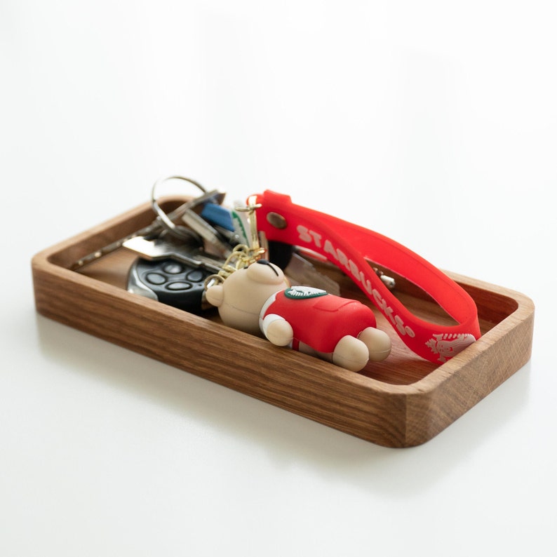 Oak Wood Tray 9 X 18 Cm. Wooden Desk Tray for Jewelry Keys - Etsy