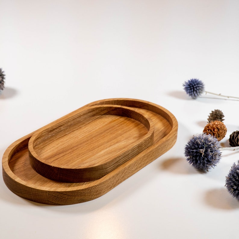 Oval Oak Wood Serving Tray Board Plate Natural 19 X 12 Cm - Etsy