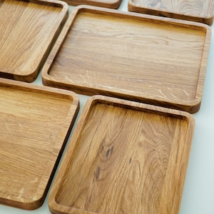 Oak Wood Tray, 18 X 22cm Wooden Desk Tray for Jewelry, Keys, Watch ...