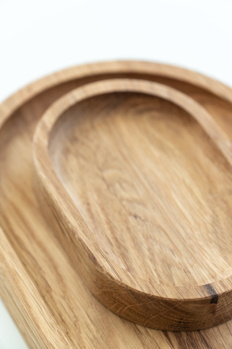 Oval Oak Wood Tray: Modern Jewelry & Coffee Organizer (14 X 24 Cm) - Etsy