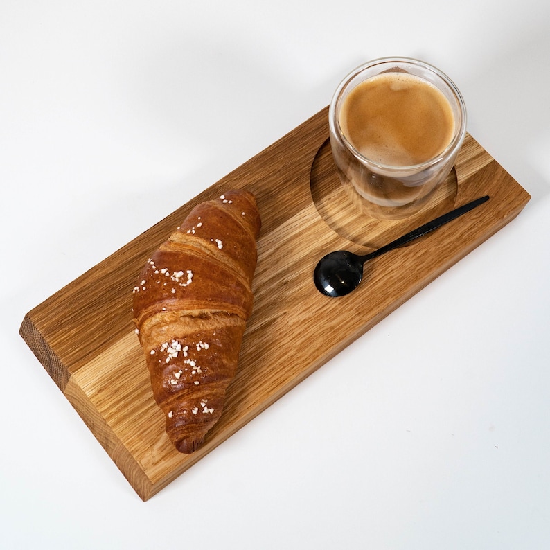 Handcrafted Oak Wood Coffee Tray, Wooden Serving Tray, Natural Coasters ...