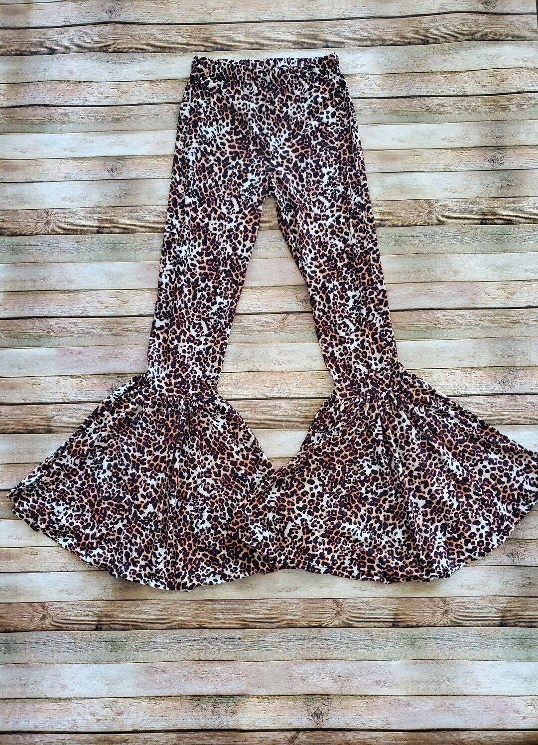 Womens Leopard Print Bell Bottoms. These Are LONG. 33 Inch Inseam. Not ...