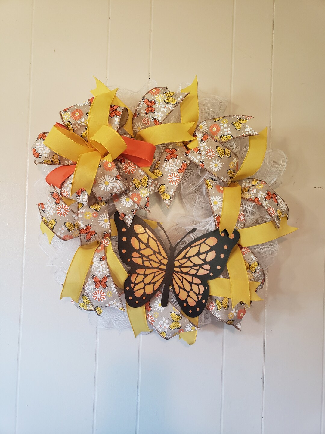 Butterfly Wreath, Butterfly Front Door Wreath, Butterfly Front Porch ...