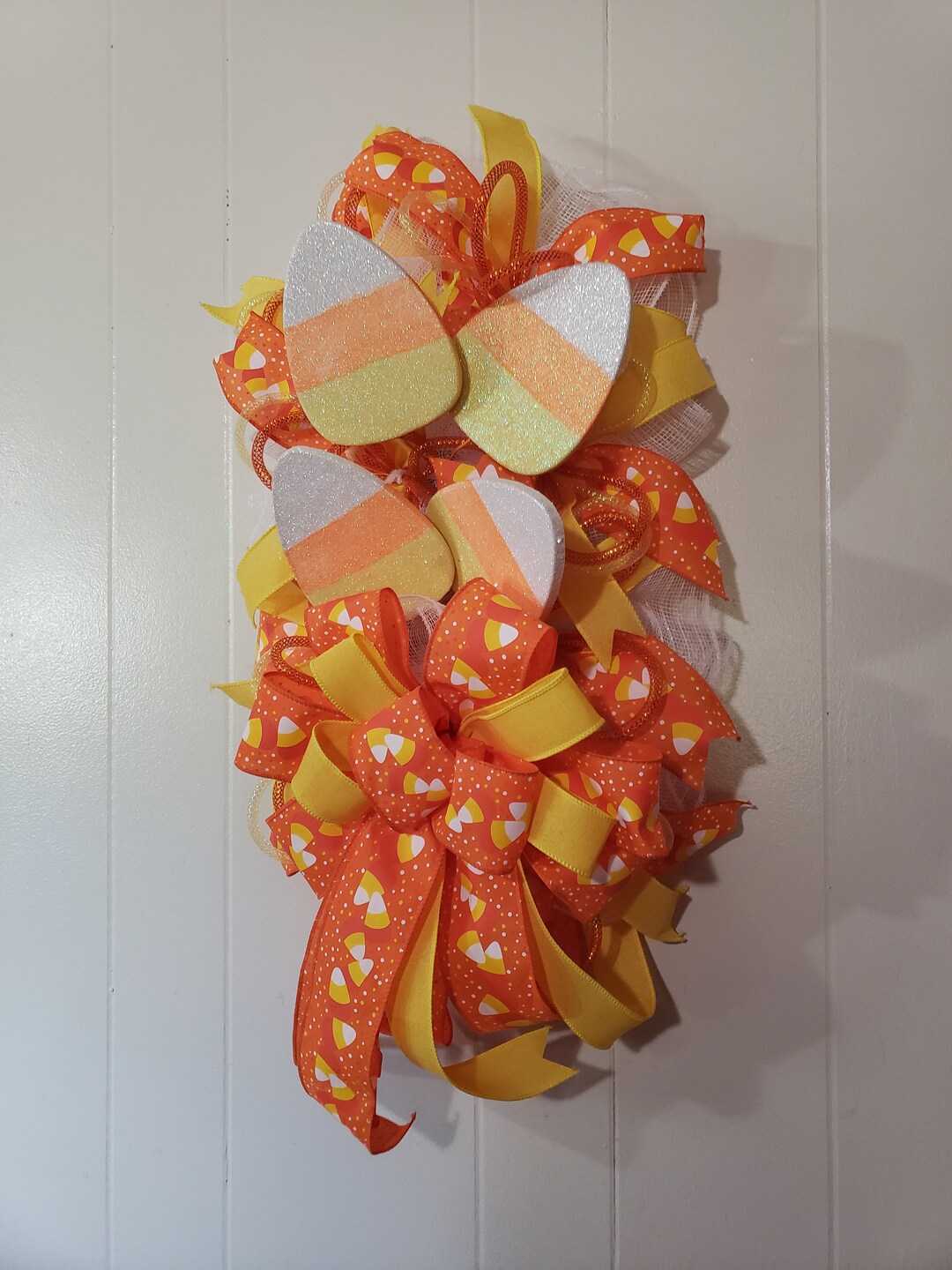 Candy Corn Swag, Halloween Candy Corn Swag, Halloween Wreath, Candy ...