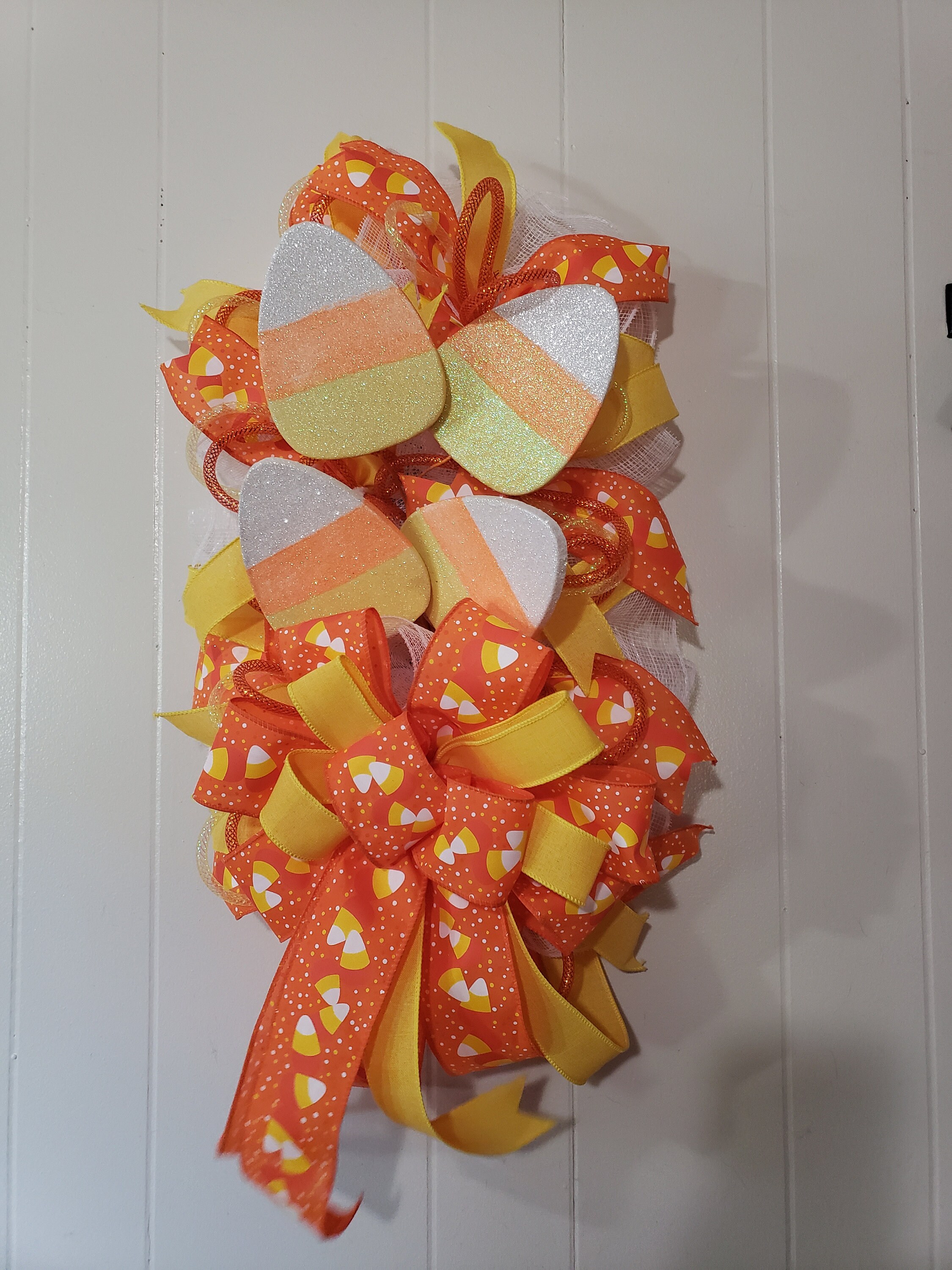 Candy Corn Swag, Halloween Candy Corn Swag, Halloween Wreath, Candy ...