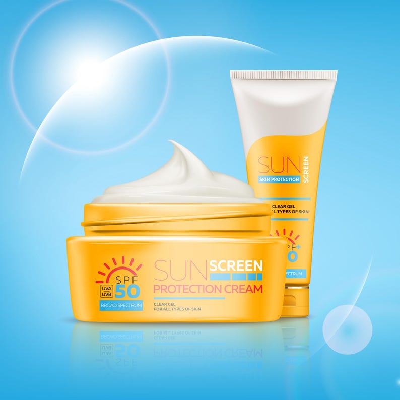 Sunscreen Cream Realistic 3d Tube and Bottle With Gel or Cream for Skin ...
