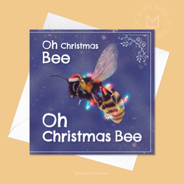 Bee Christmas Card - Etsy UK