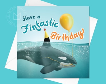 Orca Birthday Card - Etsy UK