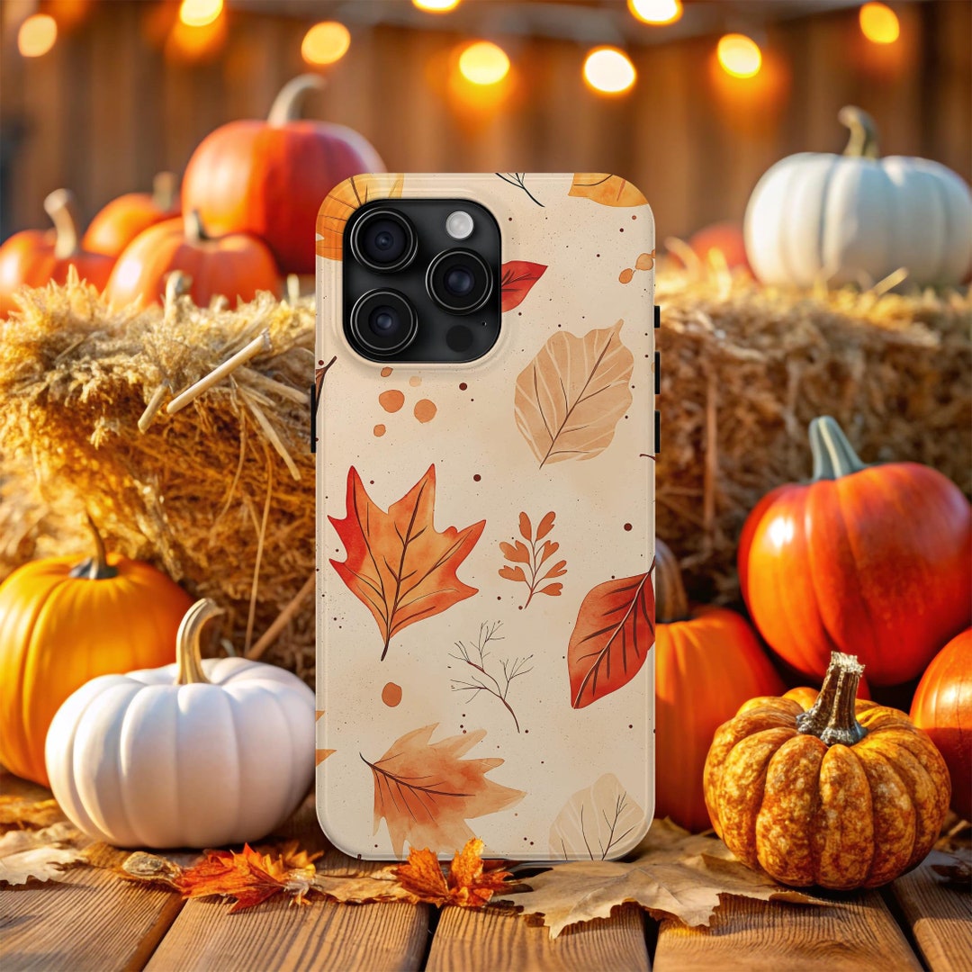 Fall Leaves Phone Case, Watercolor Leaves iPhone Case, Leaf Pattern ...